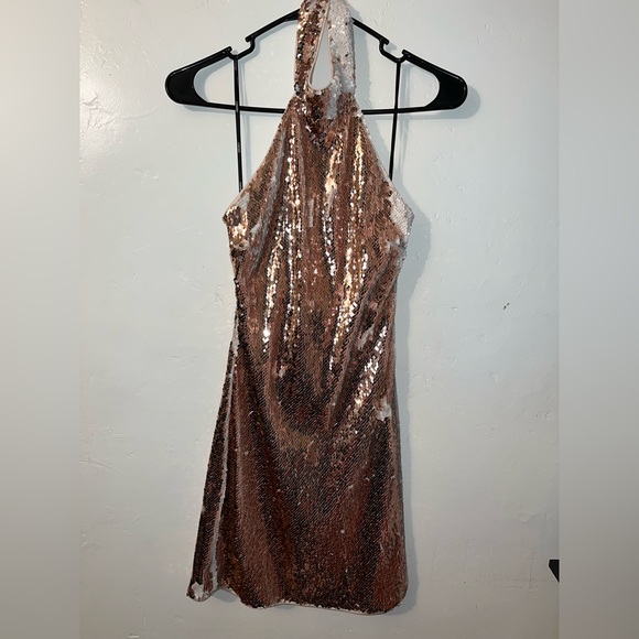 Dresses | Gold Halter Backless Dress | Poshmark